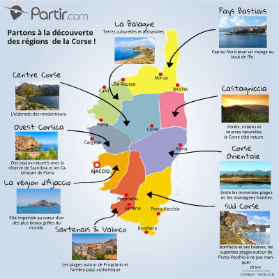 4 cartes touristiques de Corse des lieux à ne pas manquer. Que visiter